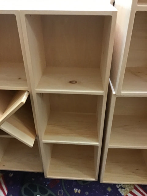 Unfinished wood cube storage store